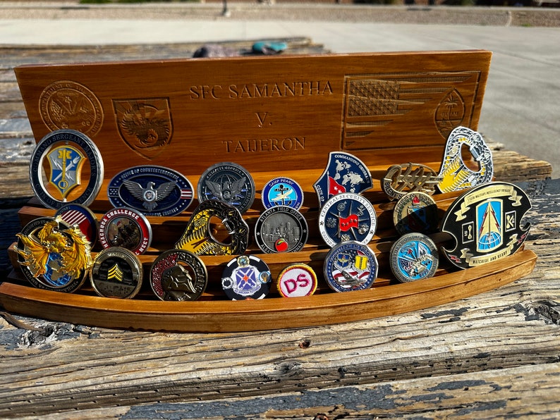 3 Tier Wooden Coin Rack With Custom Laser Engraving 16 Wide, Custom ...