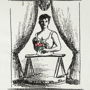 New Half Lady -original Modern Embroidery Hoop Art Womans Portrait ...