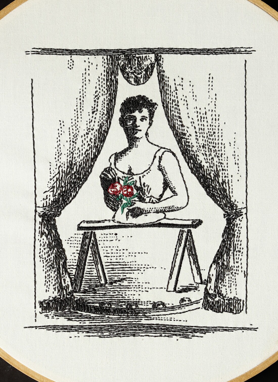 New Half Lady original Modern Embroidery Hoop Art Womans - Etsy