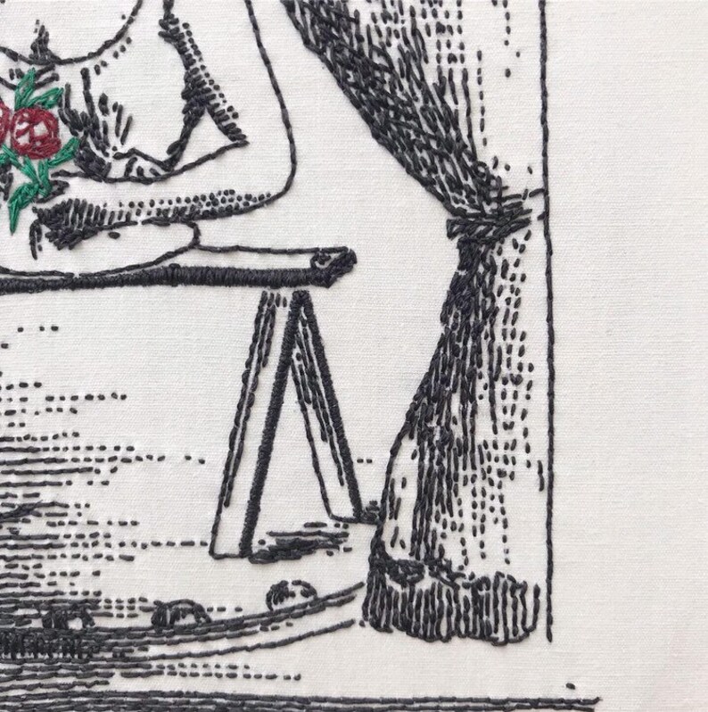 New Half Lady Original Modern Embroidery Hoop Art Womans | Etsy