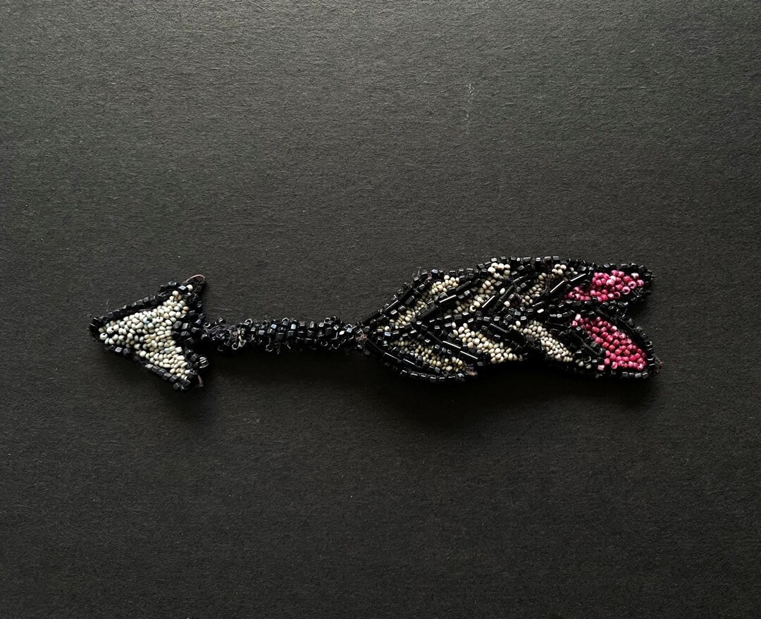 Vintage 1920's Seed Bead Arrow Repurpose Salvage Flapper Dress Red ...