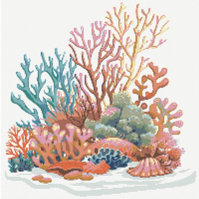 Cross Stitch Pattern PDF Sea Plants and Shells Coral Reef Floral ...