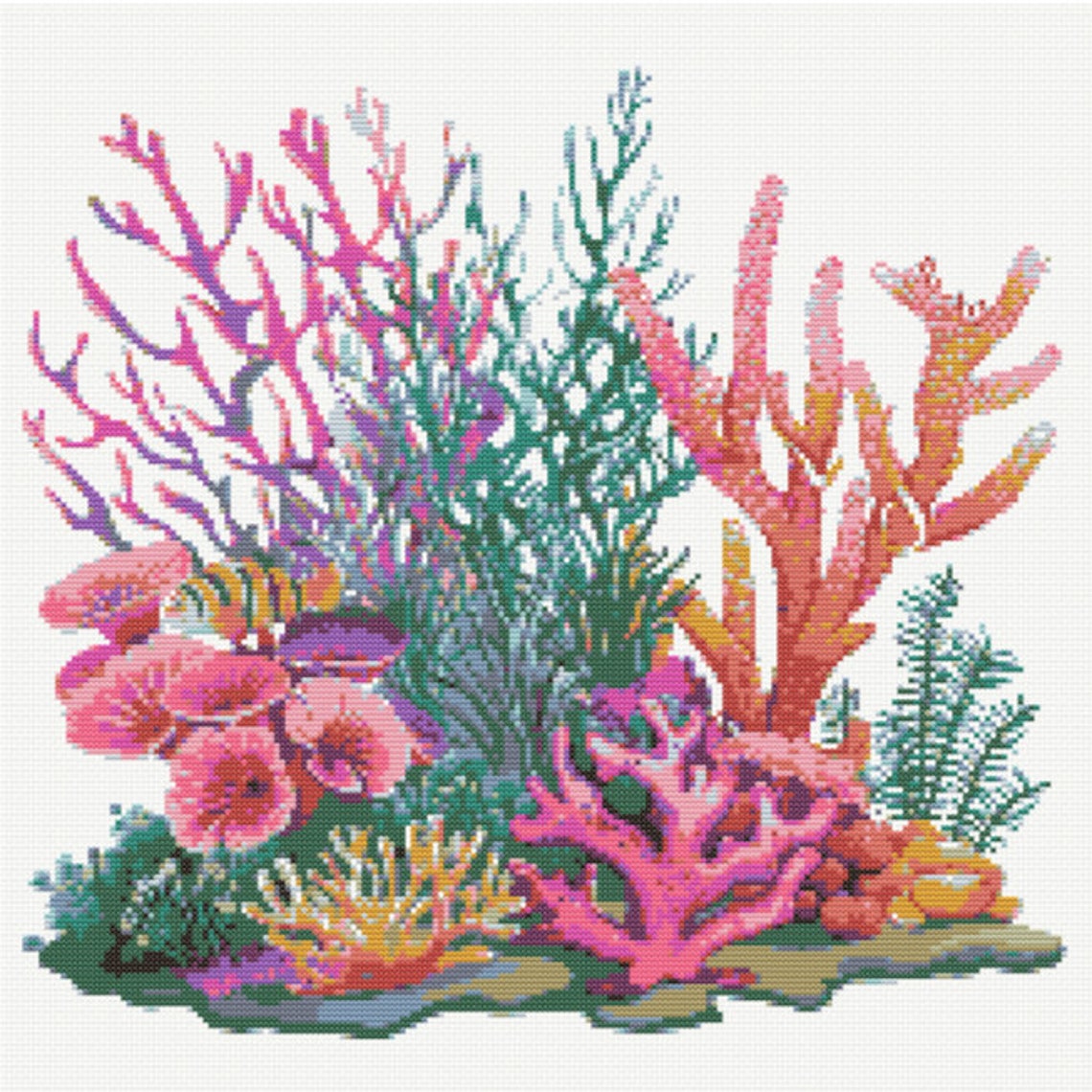 Cross Stitch Pattern PDF Underwater Sea Plants Variety Coral Reef ...