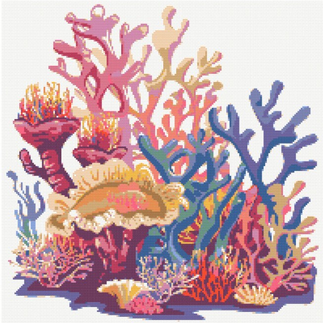 Cross Stitch Pattern PDF Underwater Purple Tones Sea Plants Coral ...