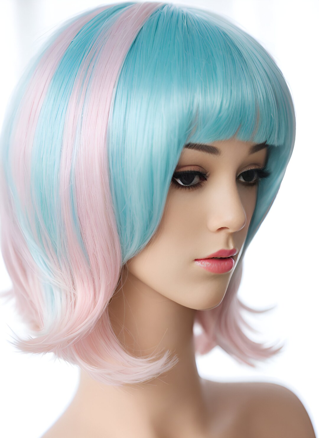 Multi-color Ombre Short Bob Wig by Agptek Shoulder Length, Heat ...