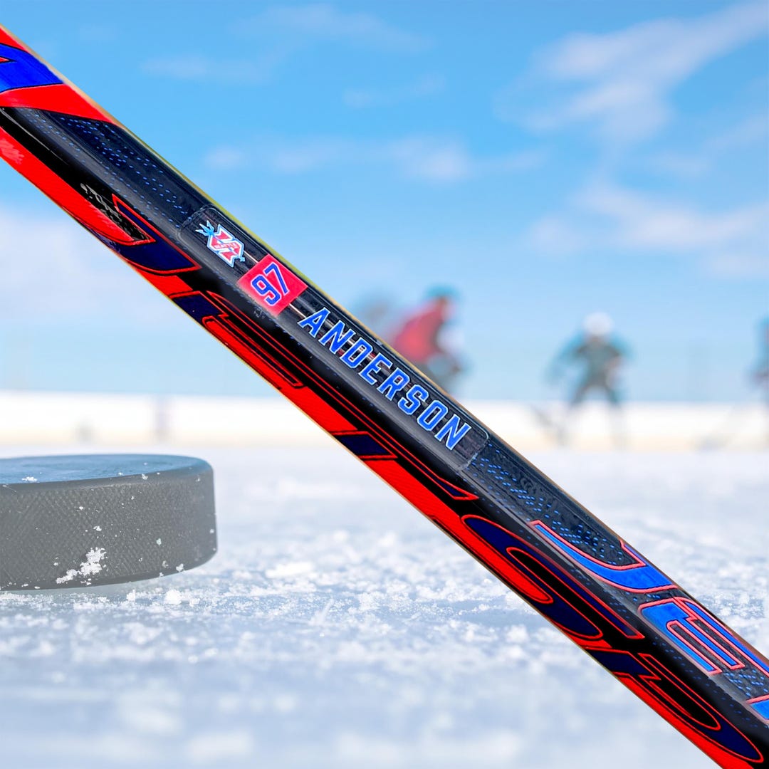 Hockey Stick Stickers | Personalized Custom Hockey Stick Name Stickers ...