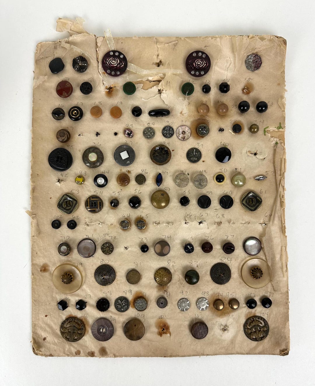 Antique Button Sample Card of Chech? Buttons. C1907. Highly Collectible ...