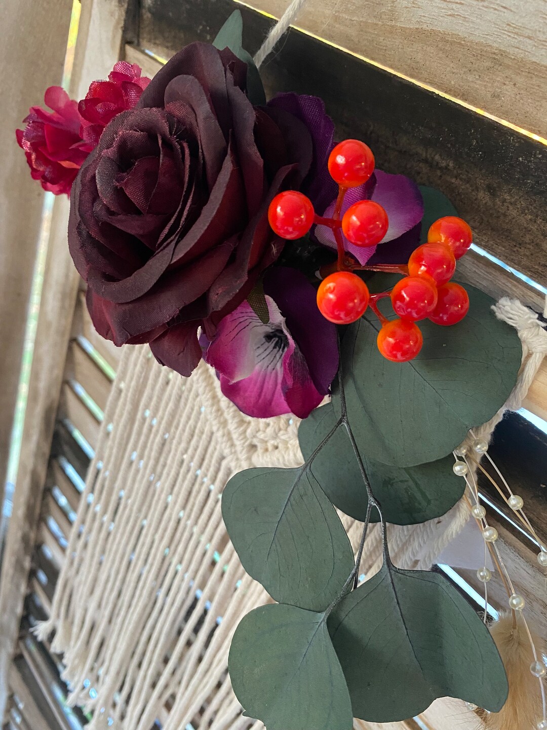 KNOTS & BLOOMS Macramé Wall Hanger With Unique Floral - Etsy