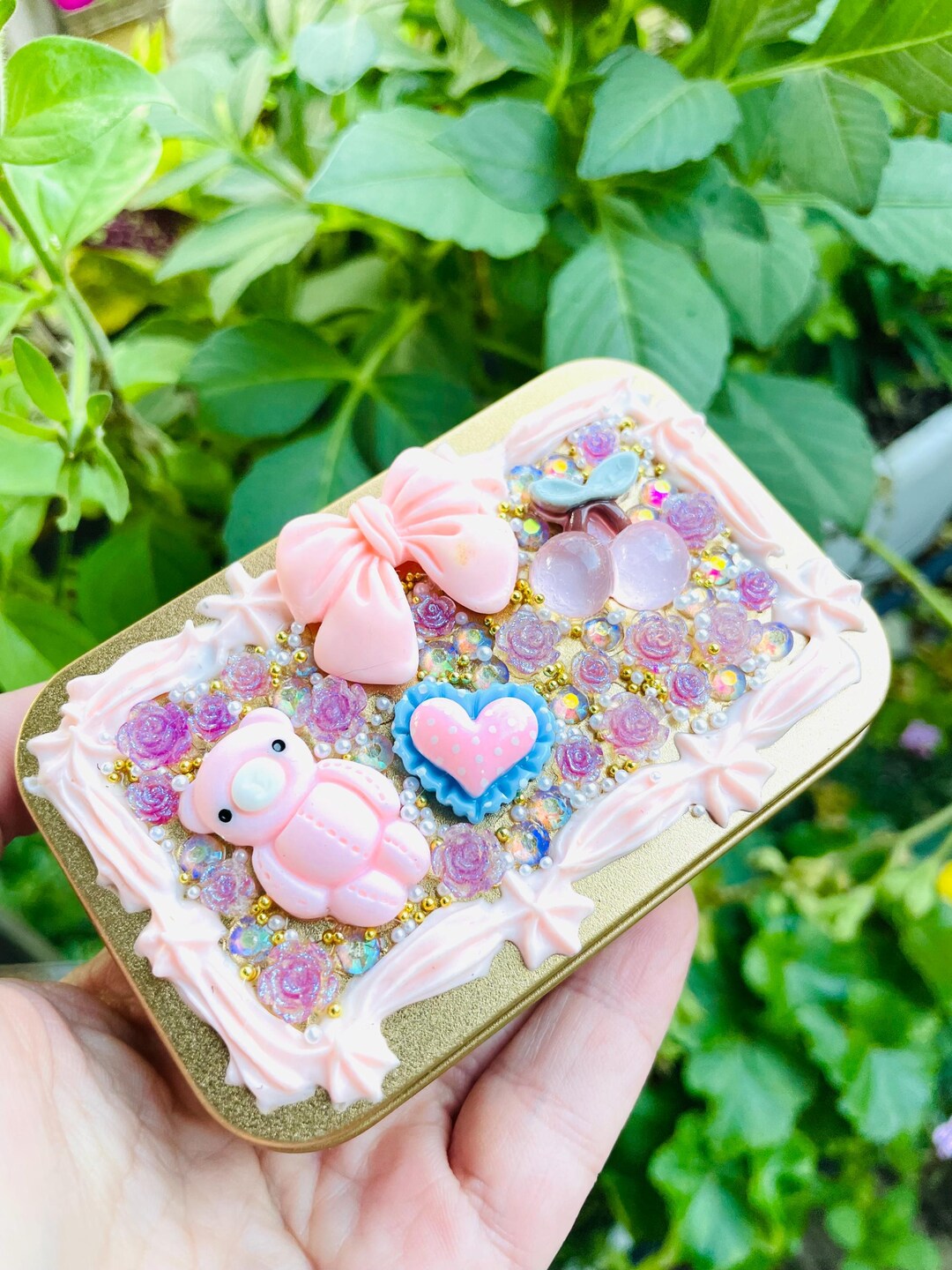 Tin - Stash Tin Affixed With Crystals & Charms - for Your Stash ...