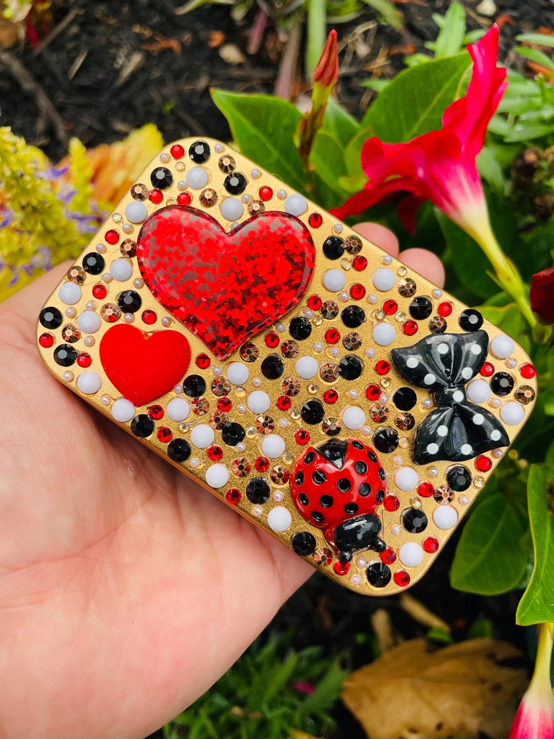 Tin - Stash Tin Affixed With Crystals & Charms - for Your Stash ...