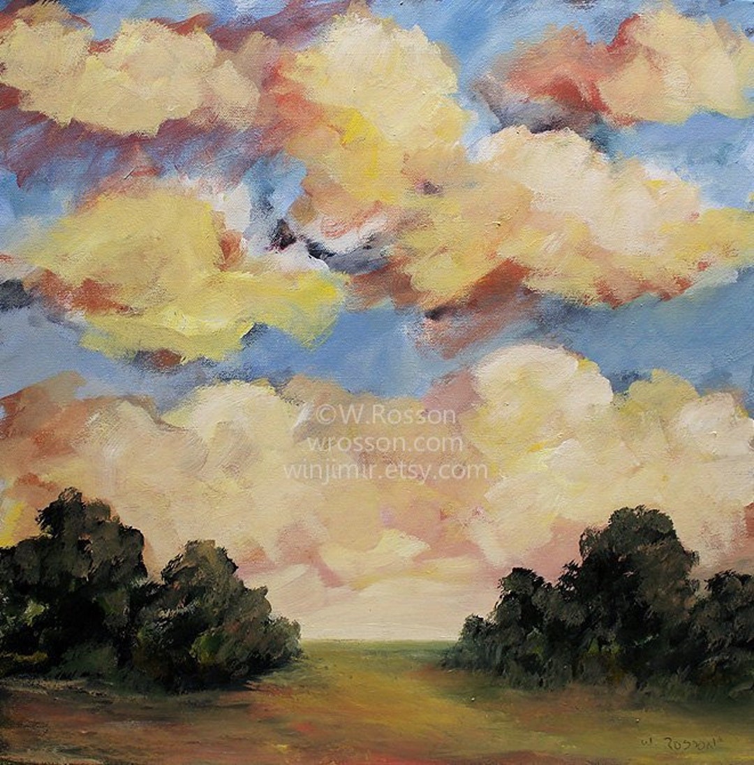 Square Landscape Painting, Original Painting, Original Art, Sunrise ...