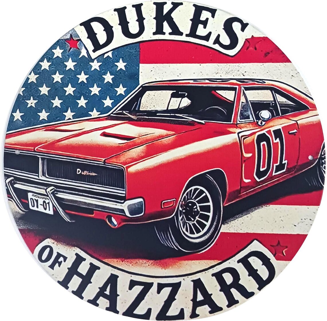 Retro TV Dukes of Hazzard Tin Sign 01 Dodge Charger 7 3/8 X 7 3/8 ...
