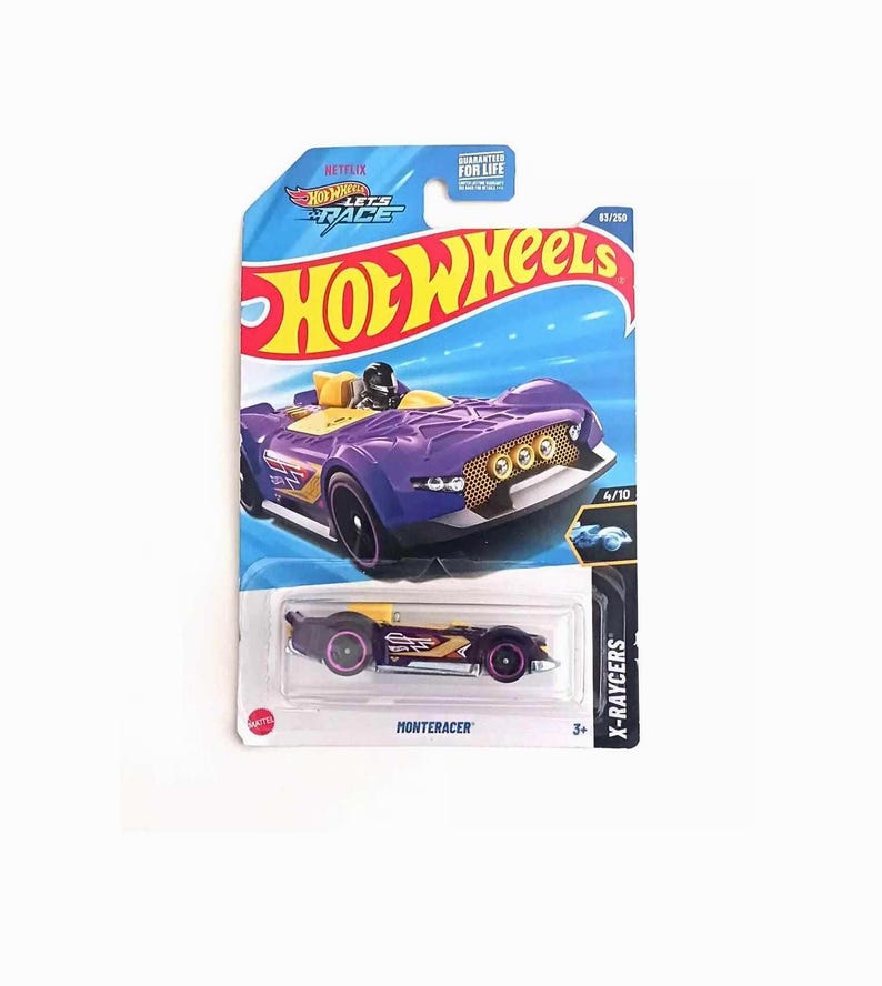 1:64 Sleek 2025 Hot Wheels #63 Purple Monteracer 4/10 X-raycers Series ...