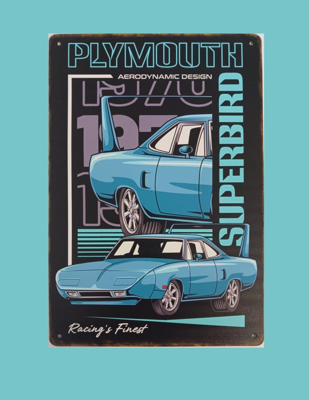 Rare 1970 Plymouth Superbird Tin Sign Racings Finest Classic Car Metal ...