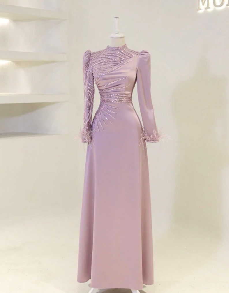 Exclusive Satin Wedding Dress Prom Dress Islamic Cloth Hijab Evening ...