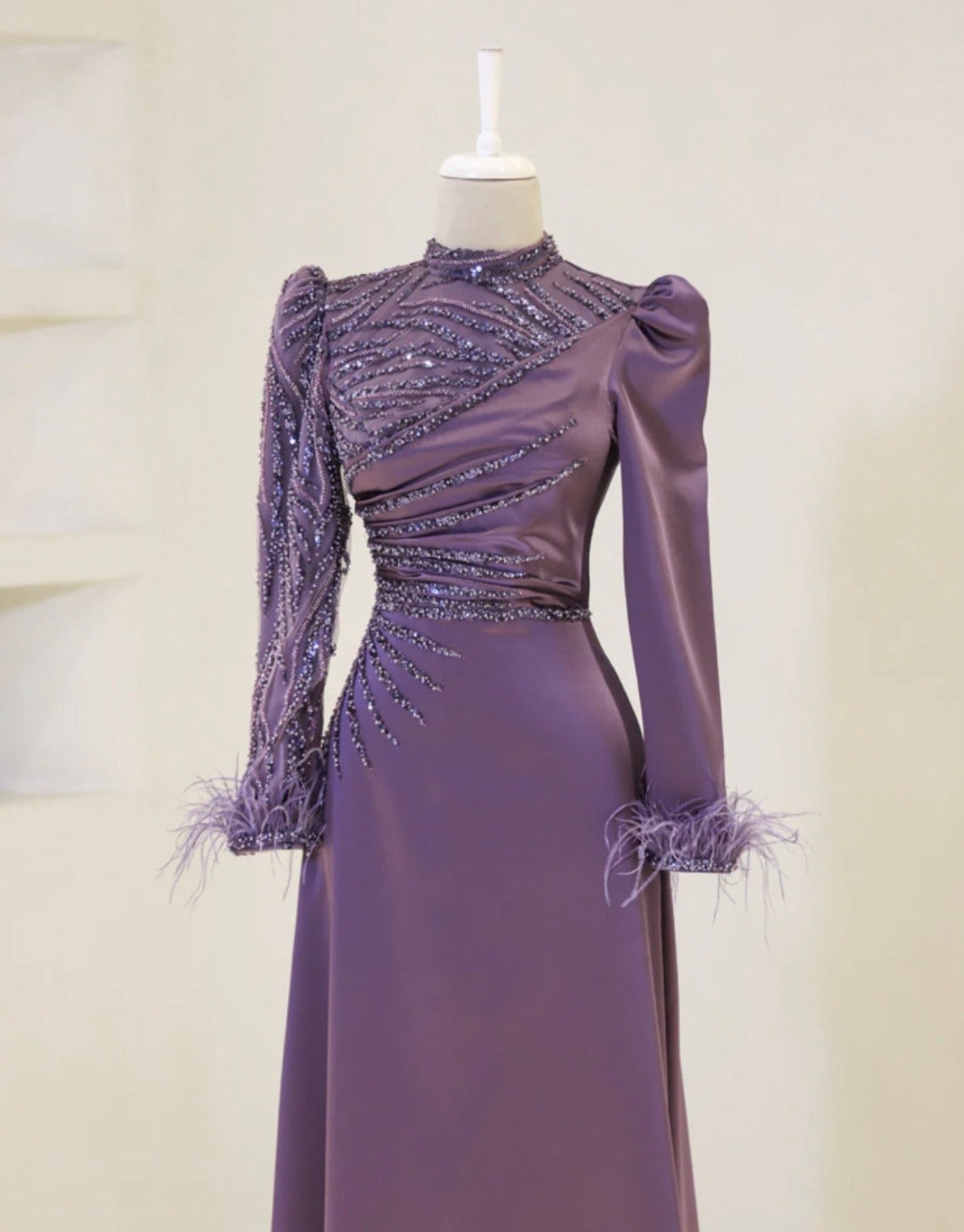 Satin Islamic Prom Dress: Modest Hijab Evening Abaya - Etsy