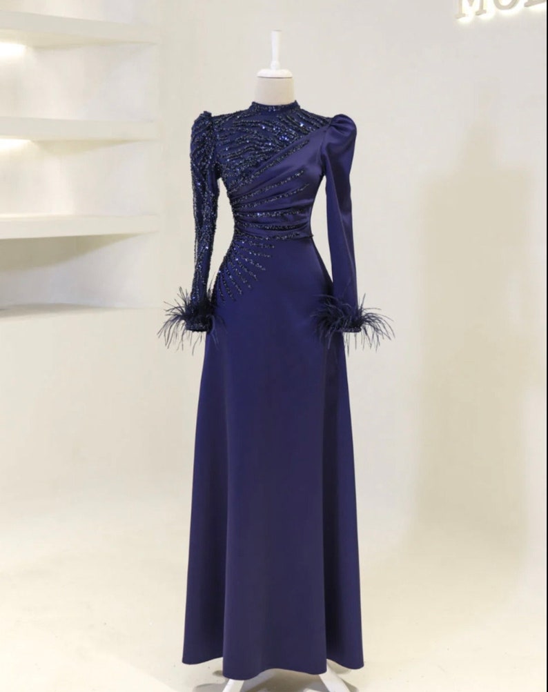 Exclusive Satin Wedding Dress Prom Dress Islamic Cloth Hijab Evening ...