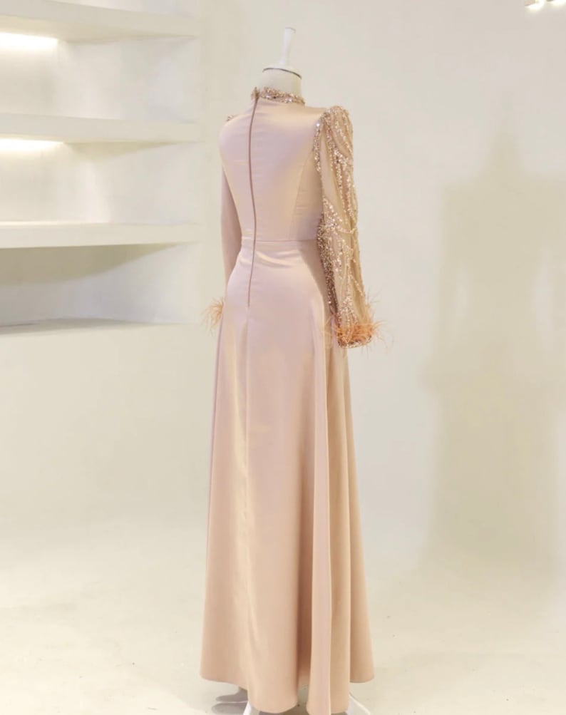 Satin Islamic Prom Dress: Modest Hijab Evening Abaya - Etsy