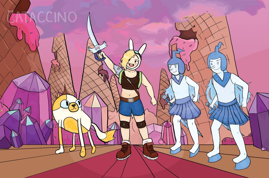 Fionna and Cake Print Adventure Time - Etsy