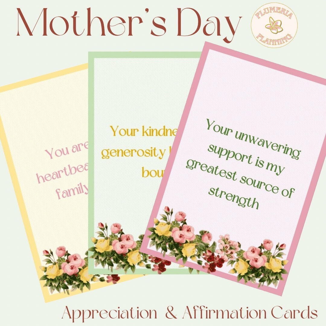 Mother's Day Cards Mother's Day Affirmation Cards Gifts for Mom Thank ...