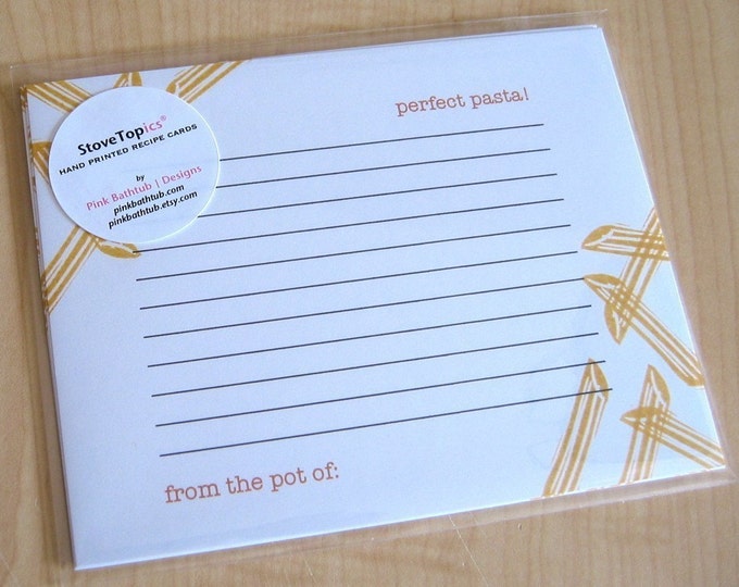 Perfect Pasta Stovetopics Recipe Cards Set of 5 - Etsy