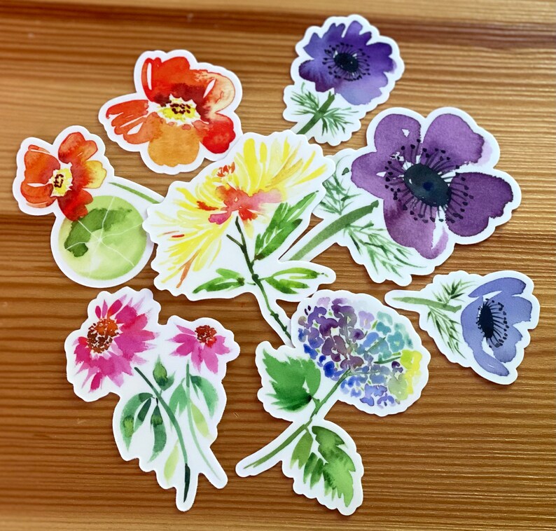 Blue Hydrangea Vinyl Sticker Watercolor Flower Decal Sticker - Etsy