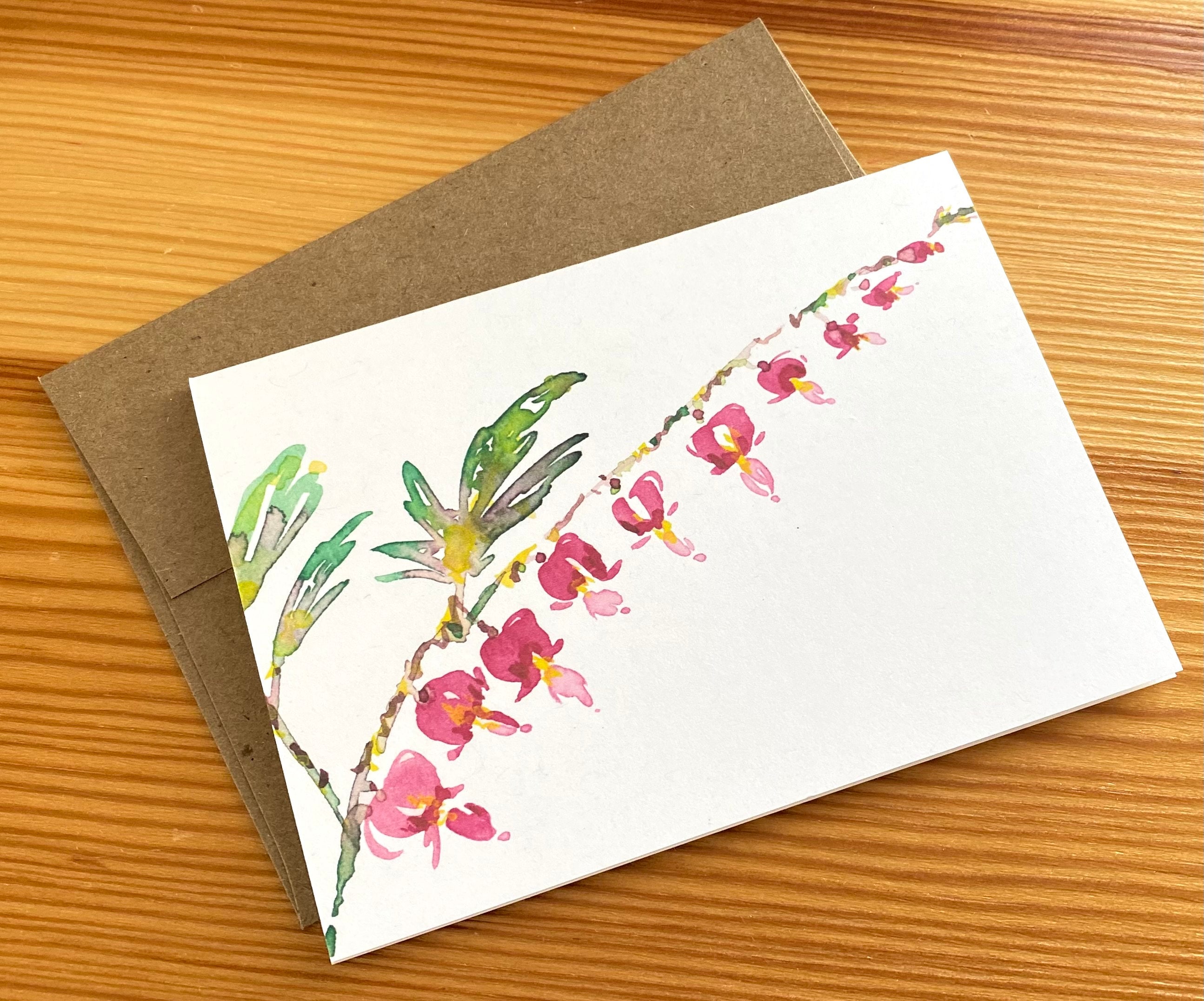 Watercolor Bleeding Heart Note Cards - Watercolor Floral Stationery ...