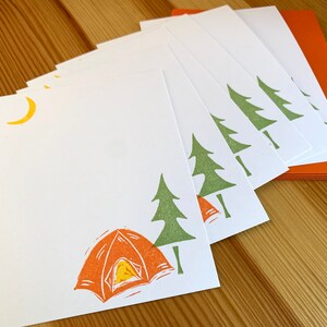 Camping Tent Stationery Set Camp Site Note Cards Hand | Etsy