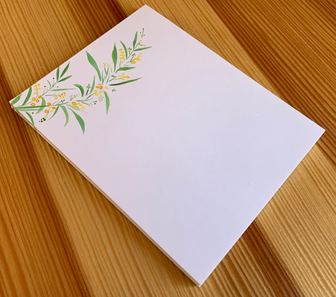 Flowering Plant Notepad Small Watercolor Mimosa Acacia Notepad 4 X 5 ...