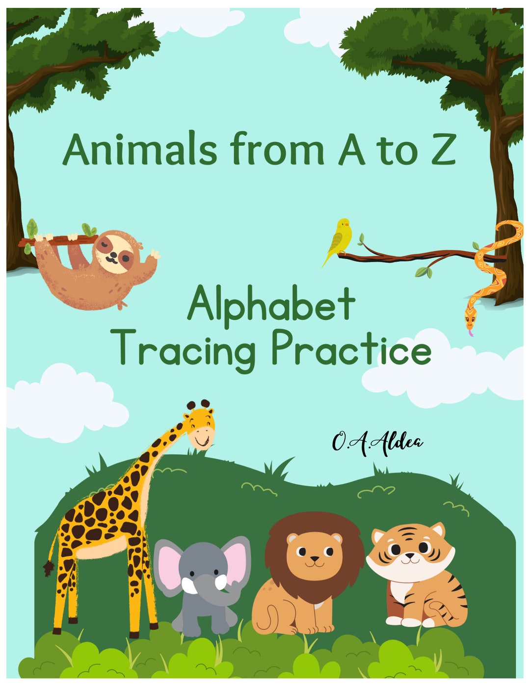 Animals From A to Z. Alphabet Tracing Practice - Etsy