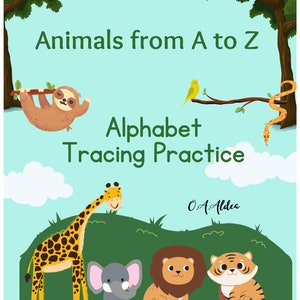 Animals From A to Z. Alphabet Tracing Practice - Etsy