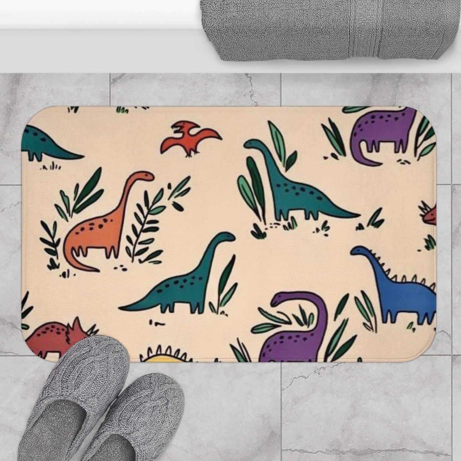 Dinosaur Bath Mat - Etsy