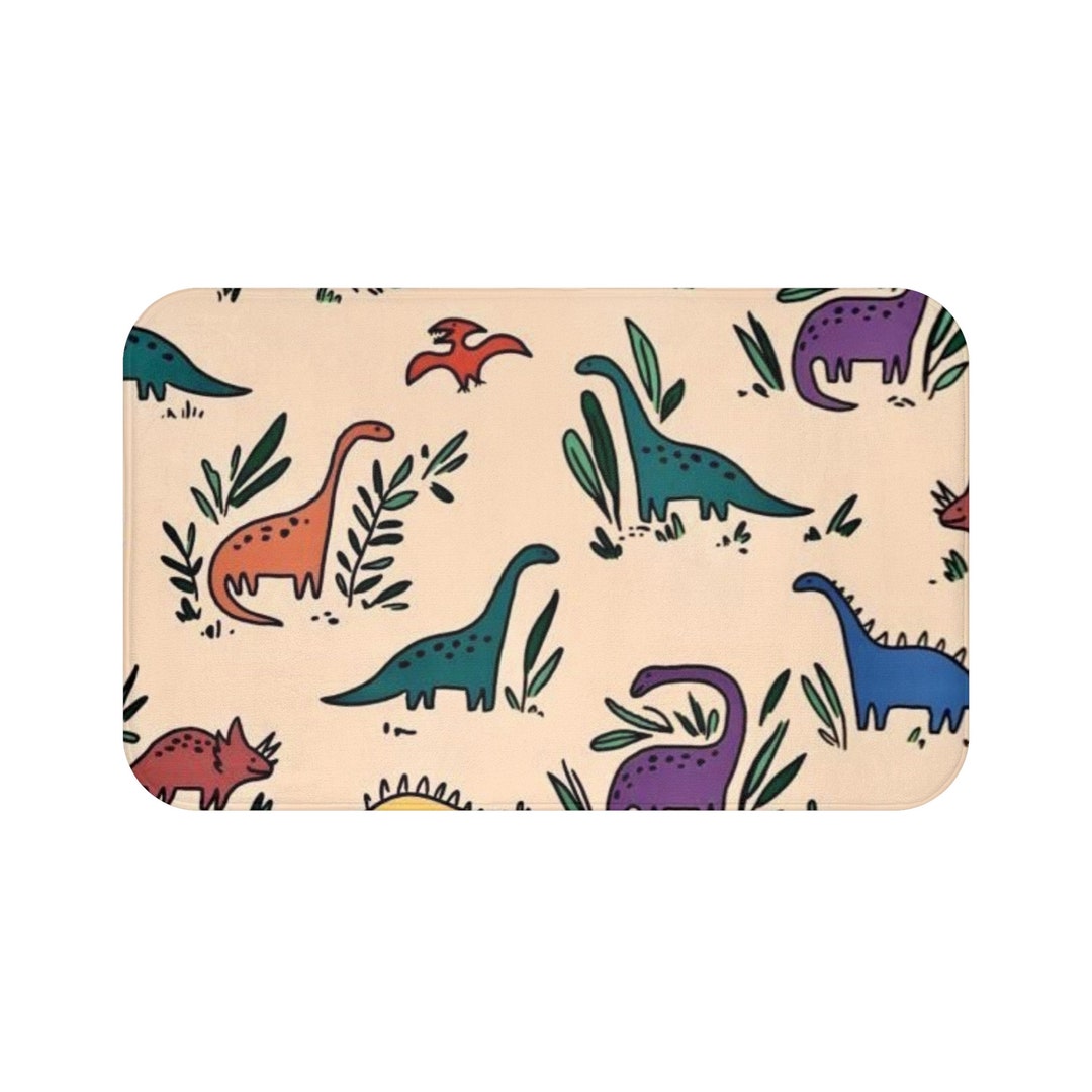 Dinosaur Bath Mat - Etsy