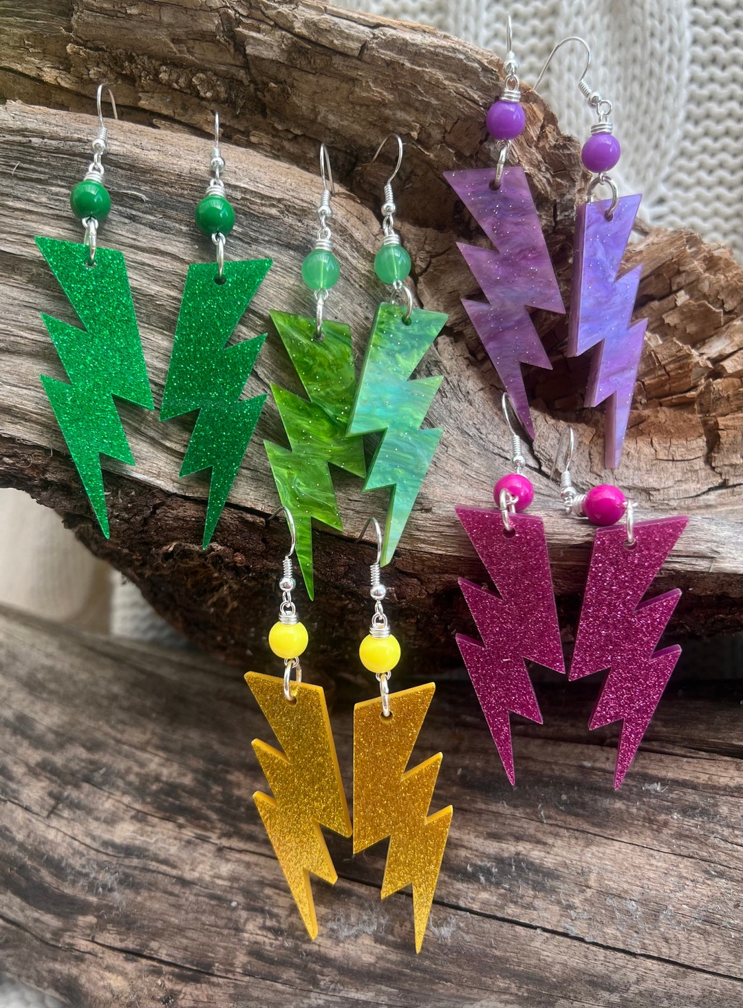FHS *lightning Bolt* Earrings CHOOSE ONE - Etsy