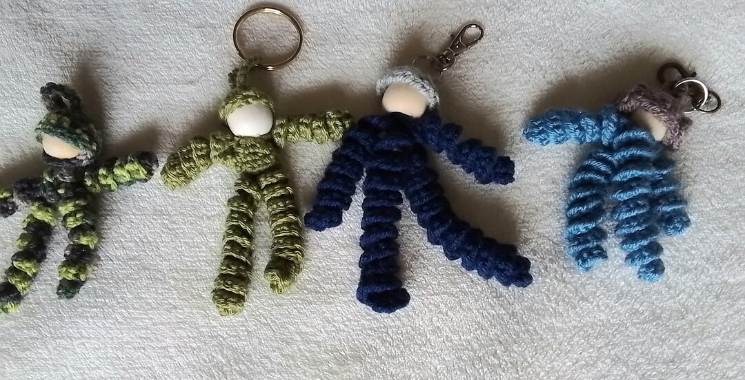 Wriggly Worm Soldier Keyring the Longest Yarn - Etsy