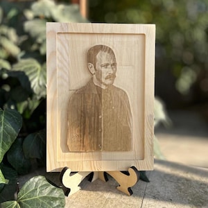 Custom Engraved Wood Photo: CNC Carved Family Portrait - Etsy