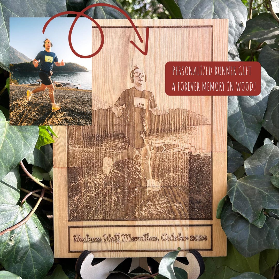 Personalized Runner Gift - Custom Engraved Wood Plaque With Photo ...