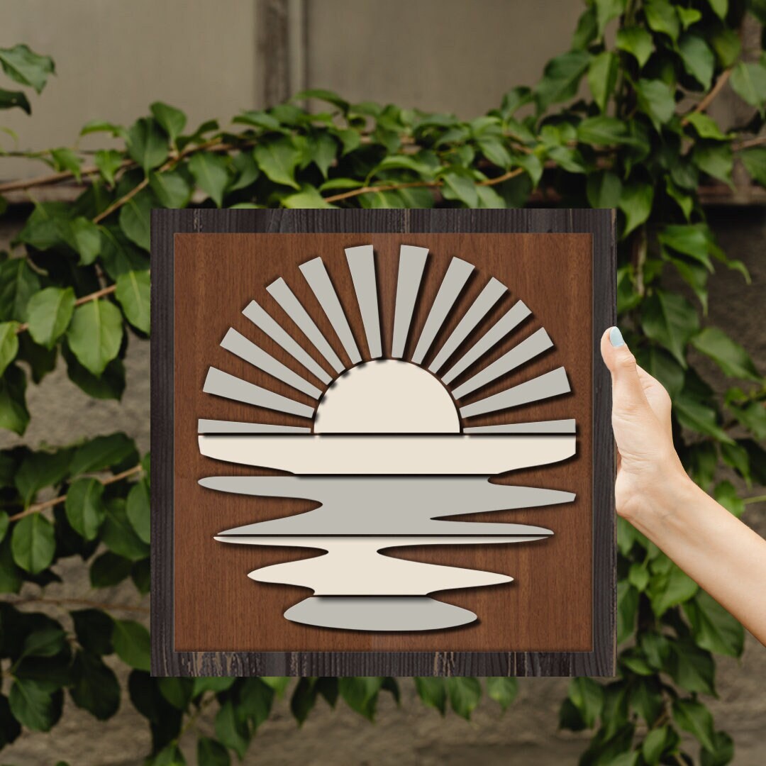Boho Sunrise Wood Wall Art Handcrafted Nature-inspired Decor Perfect ...