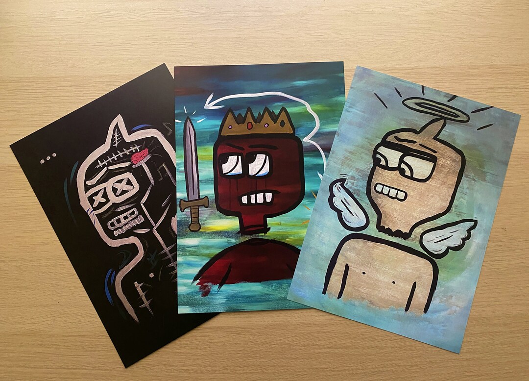 Set of 3 Funky Character A4 Prints - Etsy