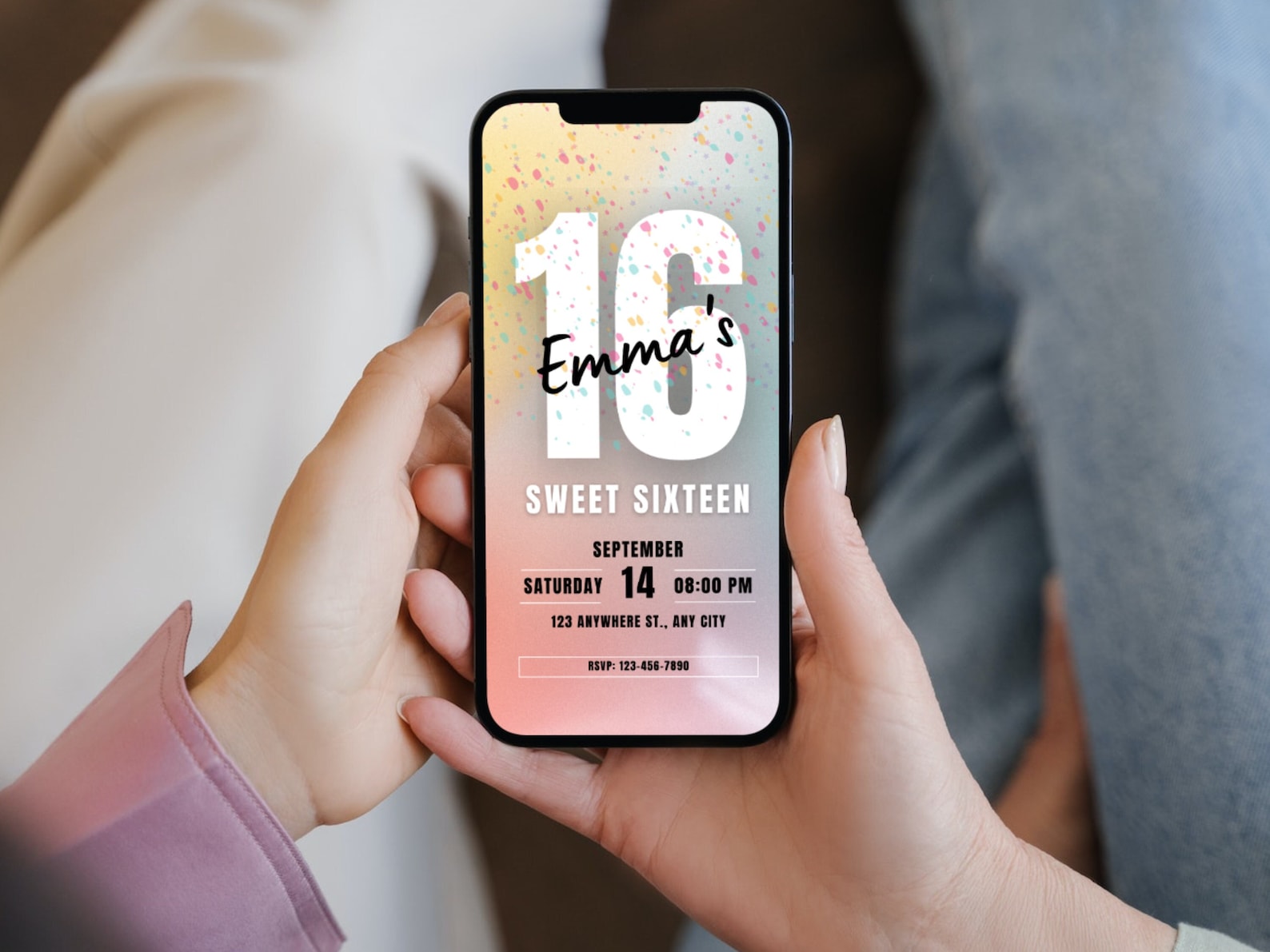 Editable Sweet 16 Digital Invitation Template, Customizable Birthday ...