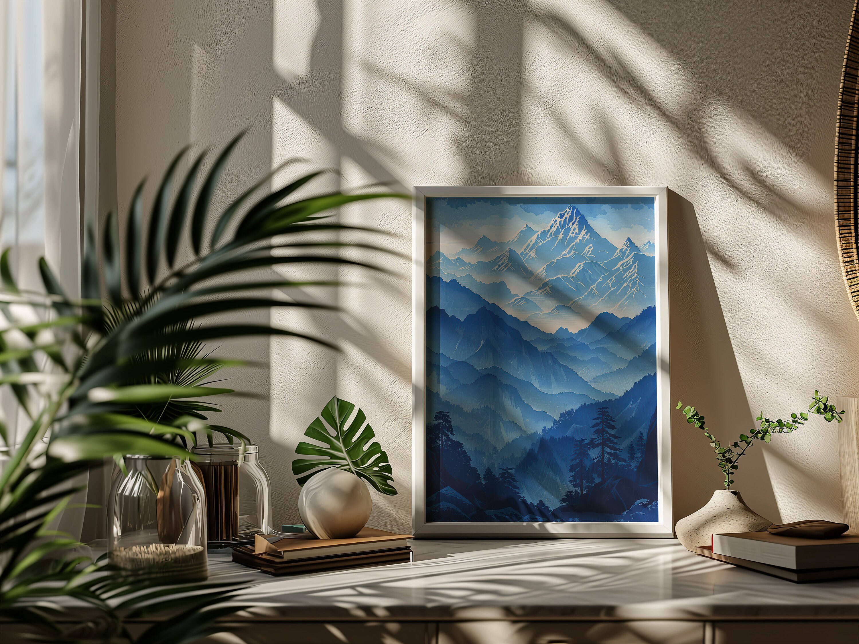 Himalayan Alpine Valley Painting, Mountain Landscape Art, Nature Wall ...