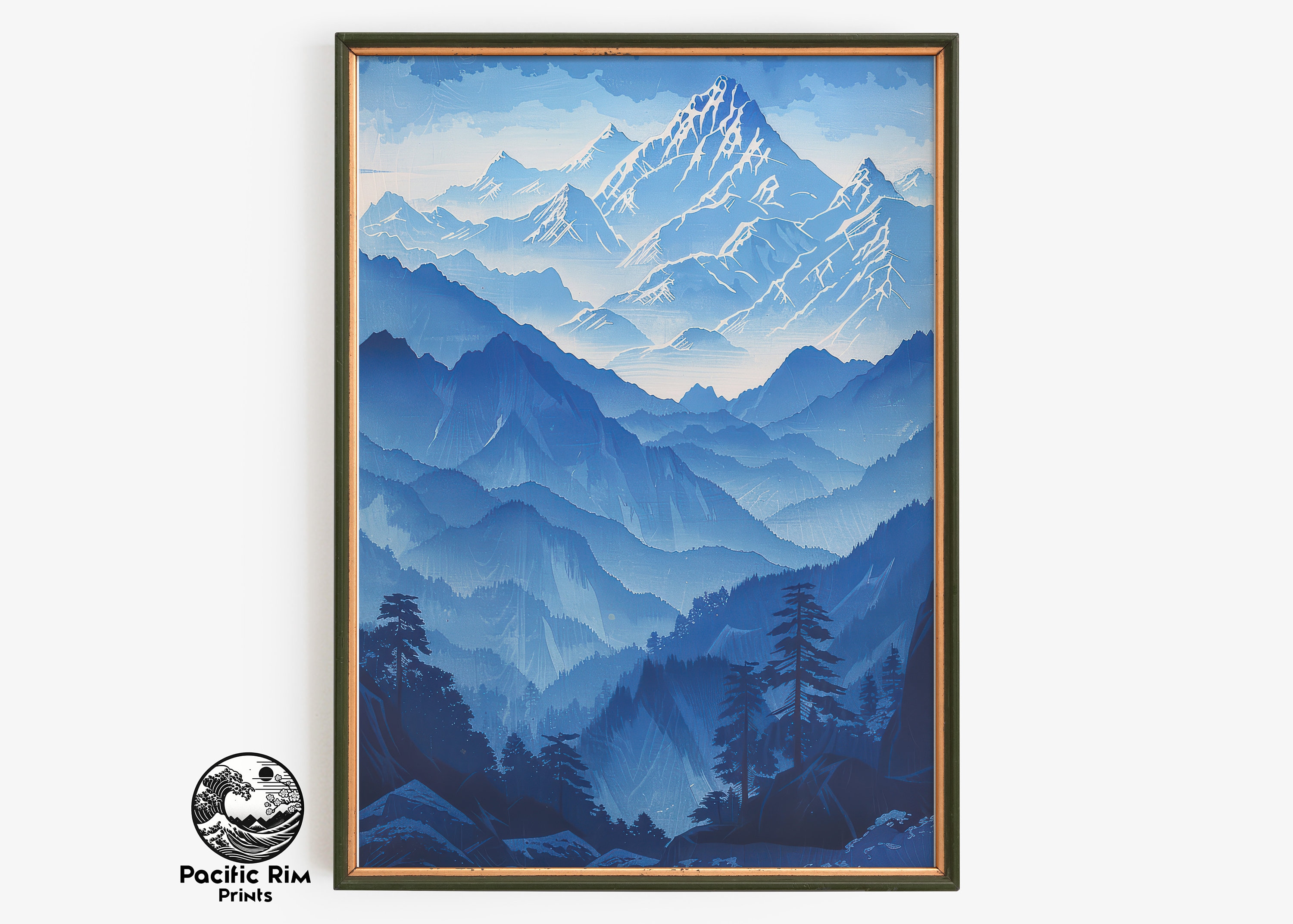 Himalayan Alpine Valley Painting, Mountain Landscape Art, Nature Wall ...