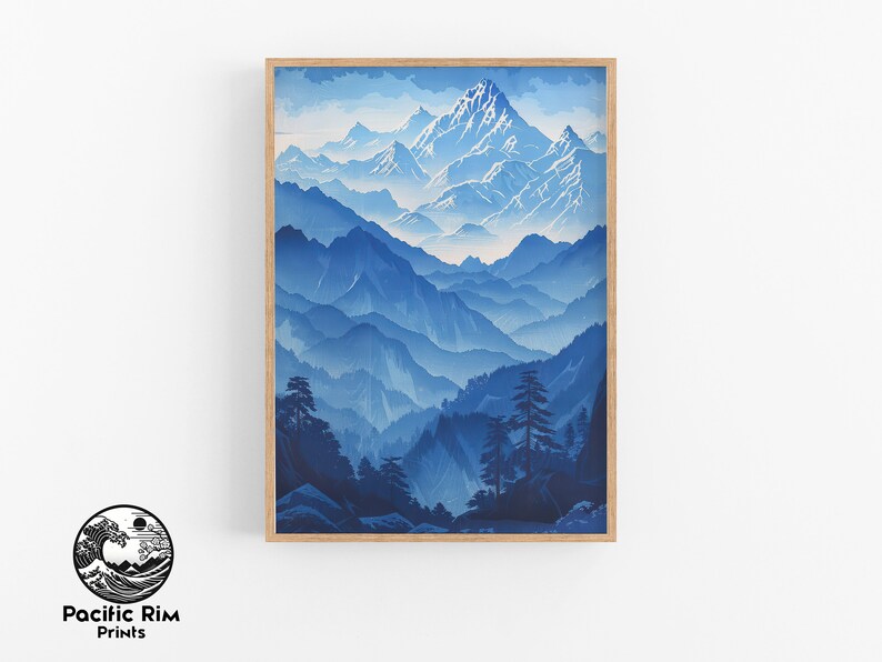 Himalayan Alpine Valley Painting, Mountain Landscape Art, Nature Wall ...