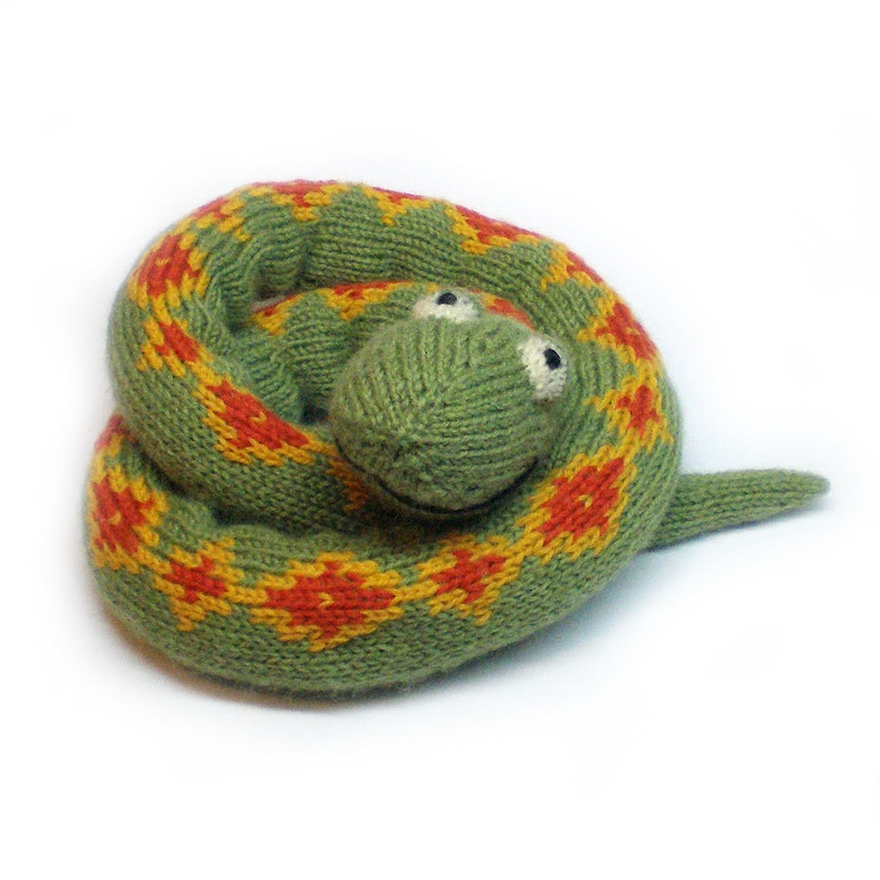 PDF Pattern - Sophie the Sleepy Snake - Knitting - Etsy