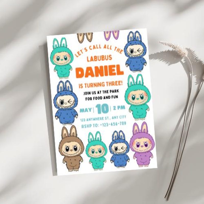 Labubu Invitation - Etsy