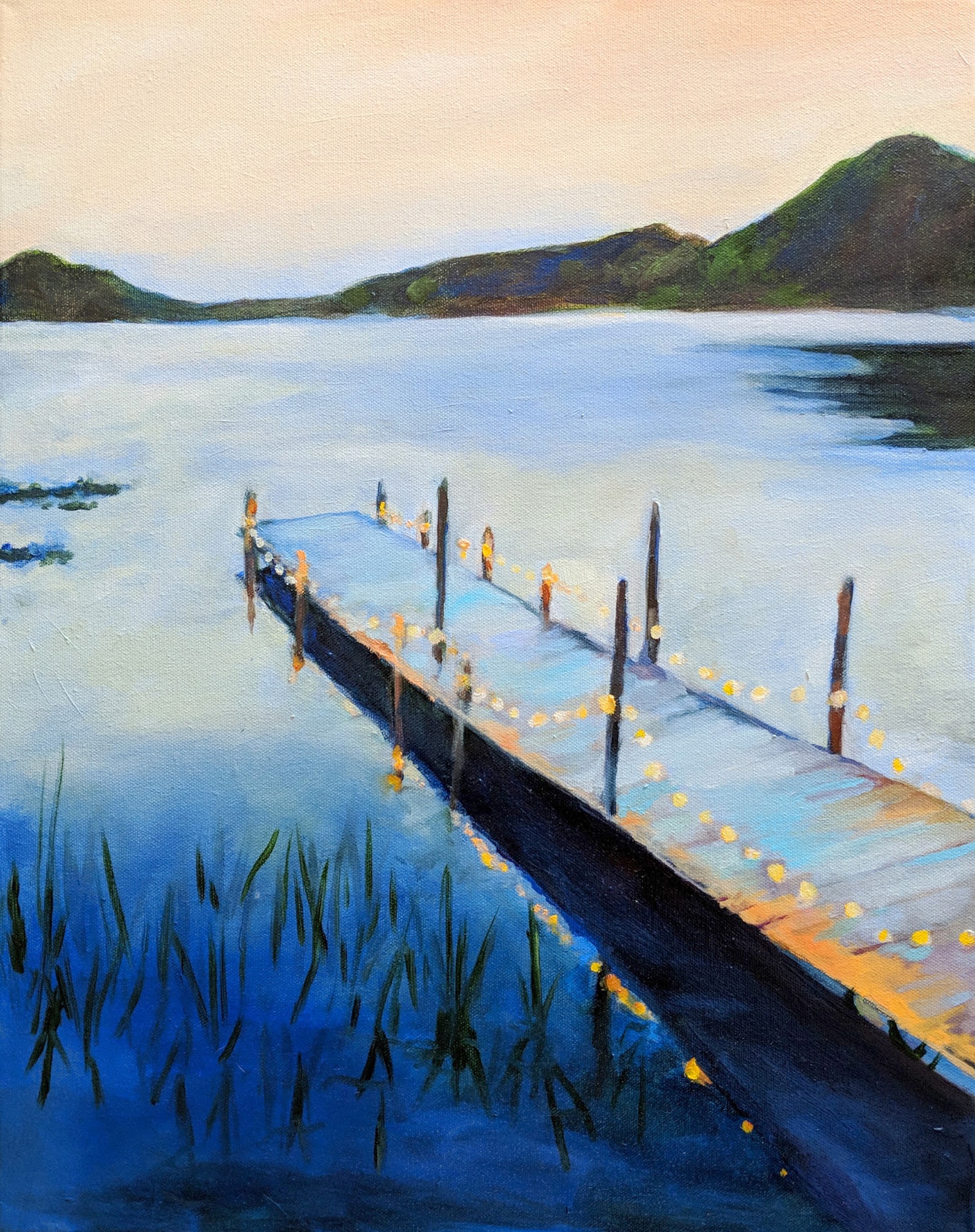 Lake and Dock Painting Archival Print of Original Oil Painting Print ...