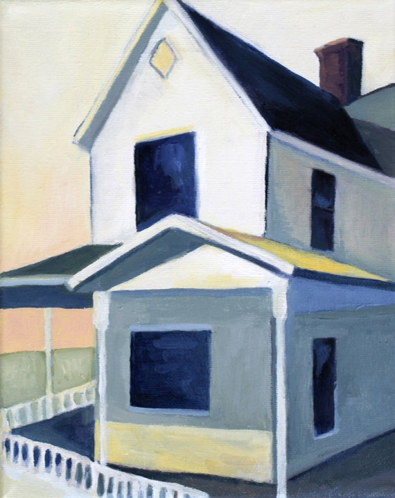 Blue Window Original Oil Painting Giclee Print Art Print House - Etsy