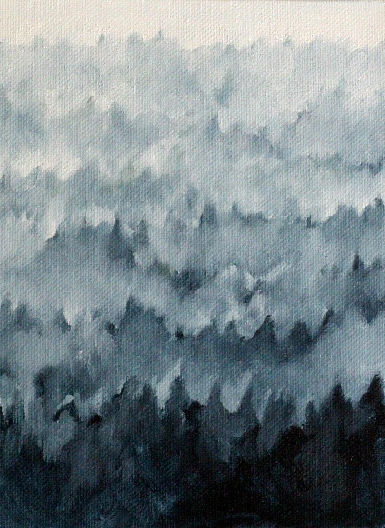 Forest in Fog Print of Original Oil Painting - Etsy