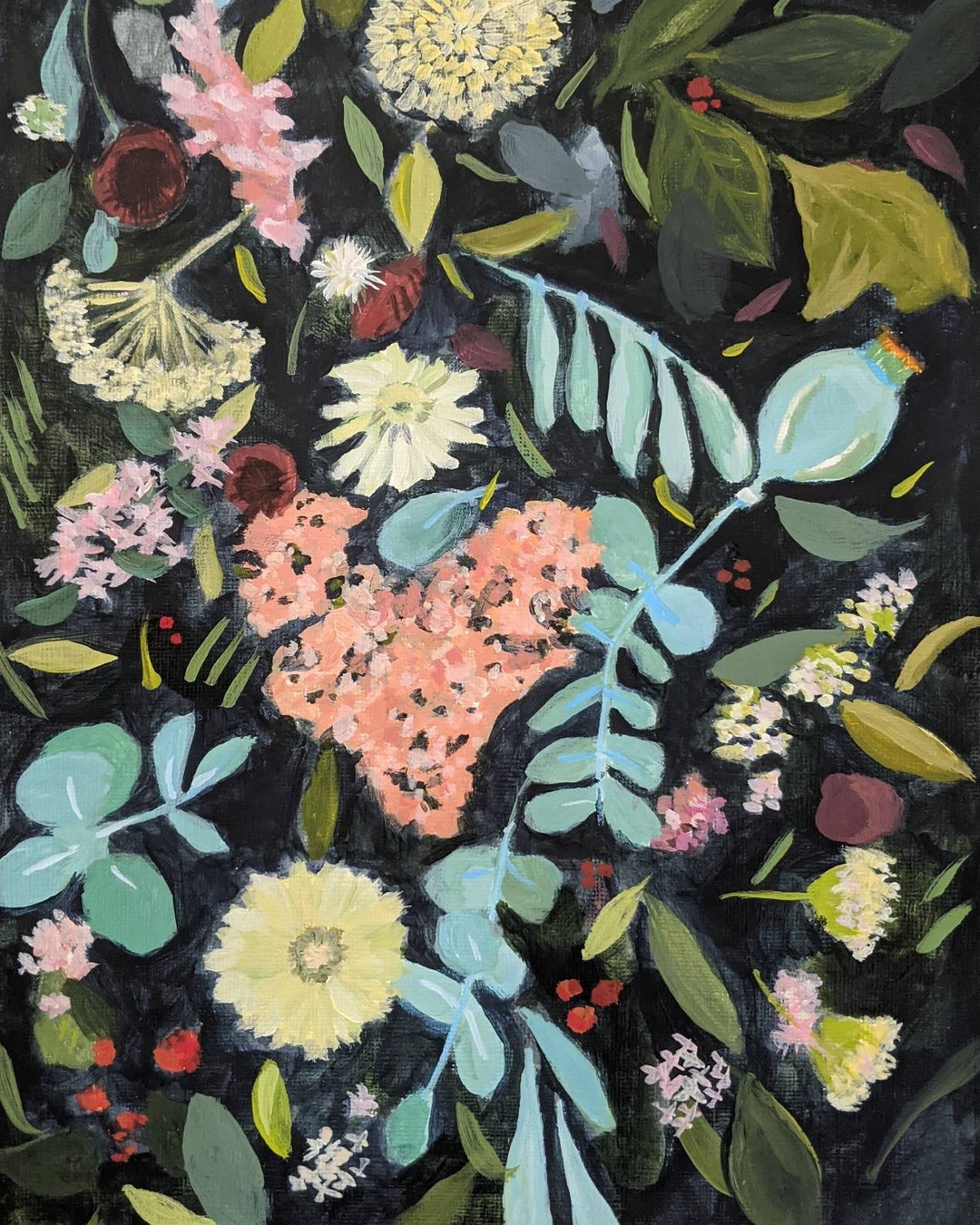 Botanical Print of Original Painting 8x10 Acrylic Eucalyptus and ...