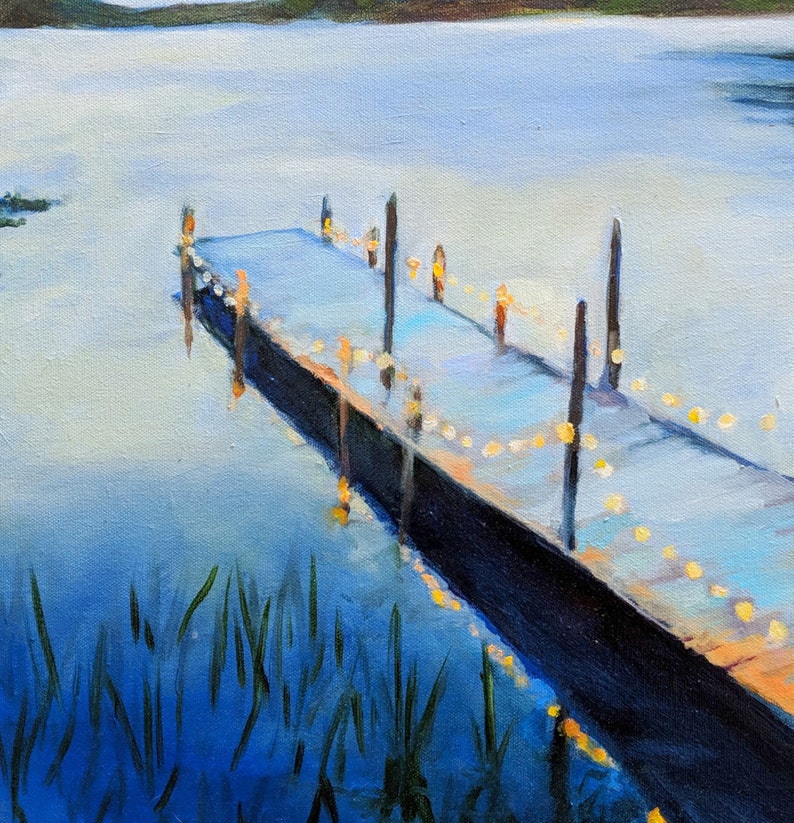 Lake and Dock Painting Archival Print of Original Oil Painting Print ...
